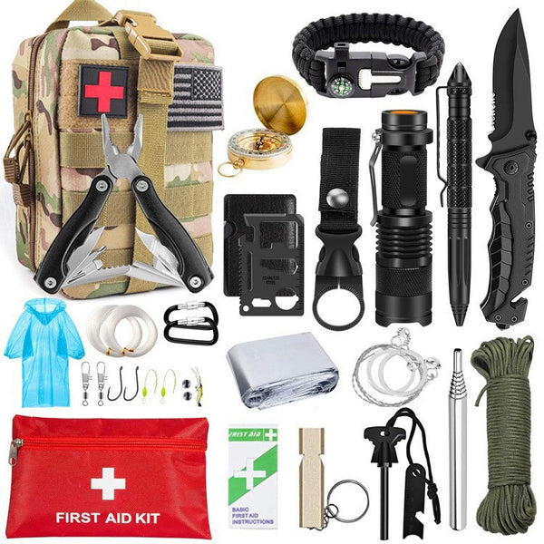camping tools Professional Survival Gear Tool First Aid Kit Survival T ...